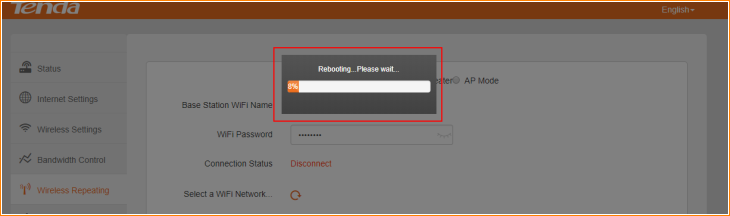 3. After rebooting, login the homepage again, and tap “ Status ” to ...