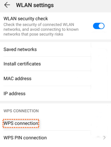 Wait until the WPS negotiation completes. Now the phone is connected to ...